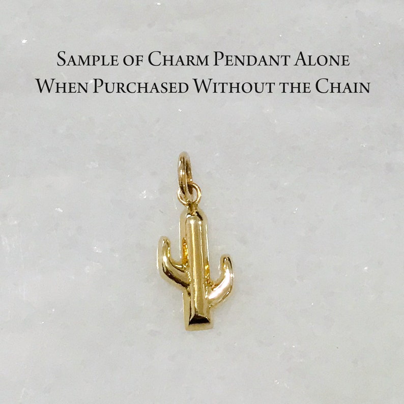 14K Solid Gold Emerald Cactus Necklace unique Pavé Saguaro | Etsy