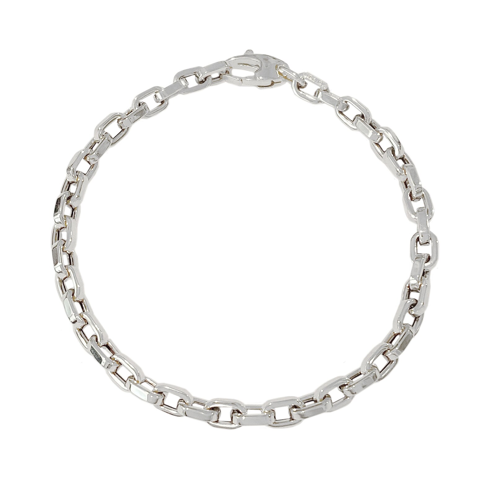 Thick Flat Oval Rolo Link 14K Solid Gold Italian Chain Link - Etsy