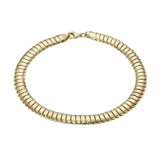Thick Flat Cobra Link 14K Solid Gold Italian Chain Link - Etsy