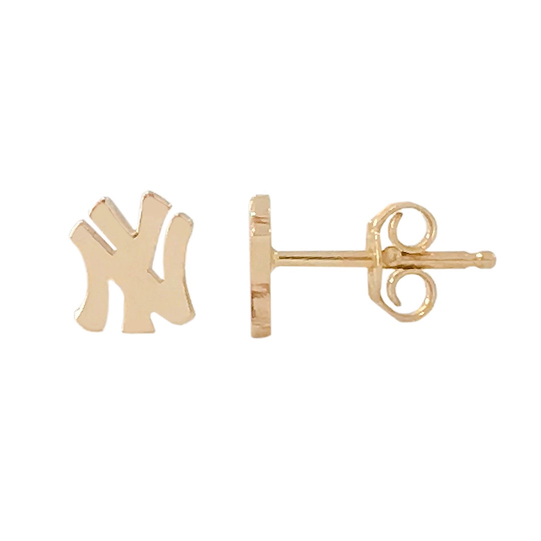 14K Solid Gold NY Logo Stud Earrings: New York Initials - Etsy