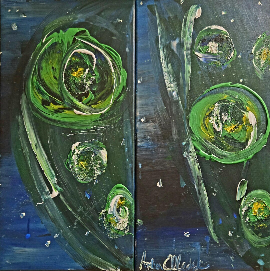 Peas in a Pod: Original Set of 10" X 20" (25cm X 50cm) Highly Textured ...