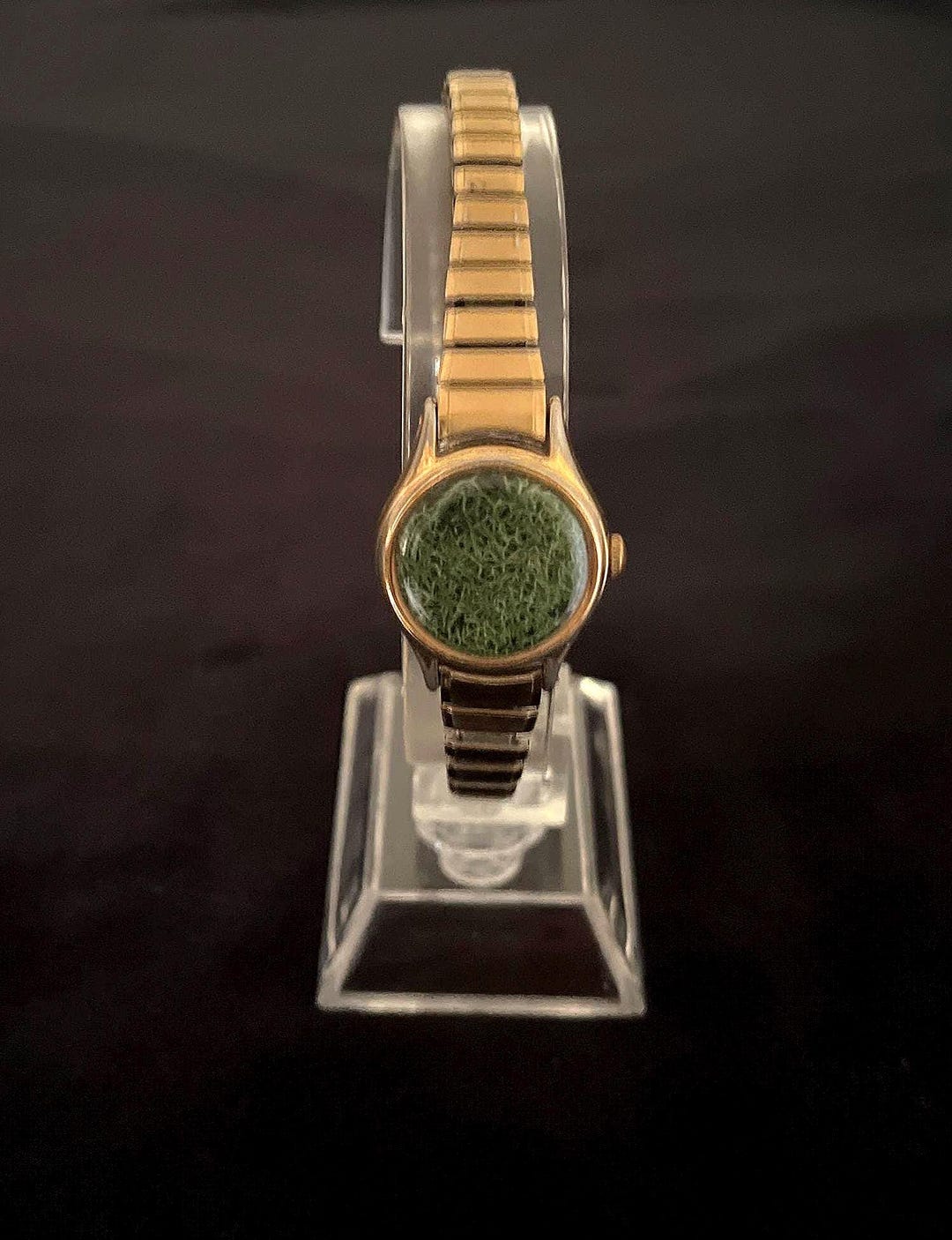Moss Art Wristwatch: Upcycled Vintage Gold Watch for Nature Lovers - Etsy