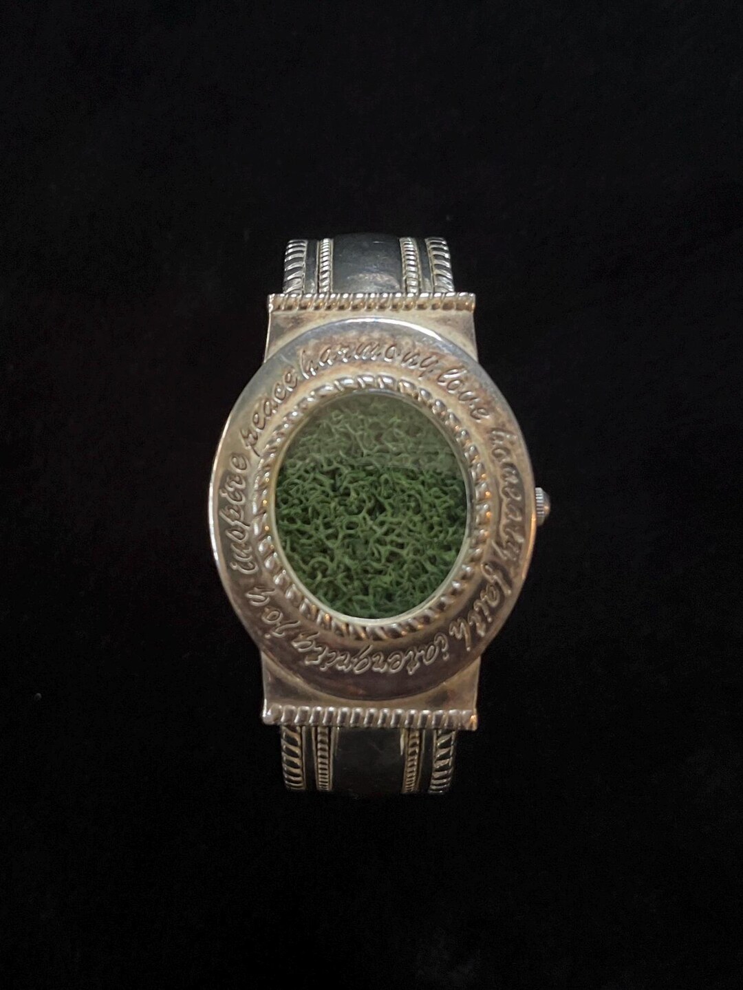 Upcycled Moss Art Wristwatch: Vintage Silver-colored Nature Watch - Etsy