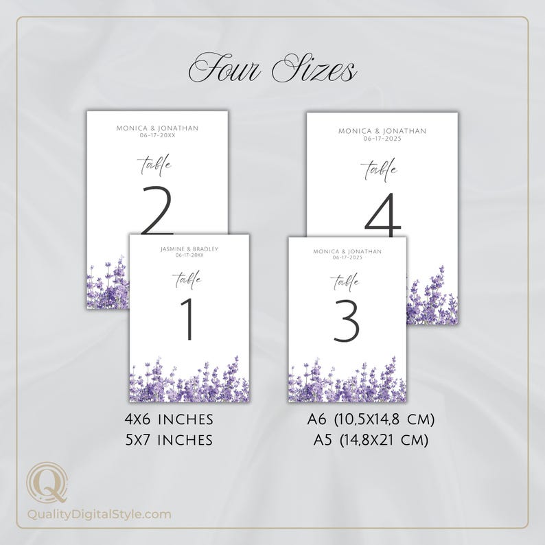 Lavender Table Number Wedding Signage Rustic Reception Template Canva ...