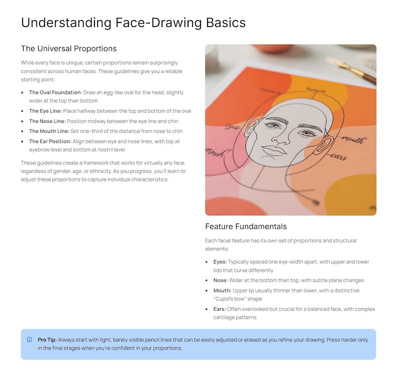 How to Draw Faces – Beginner's Sketching Workbook - Etsy