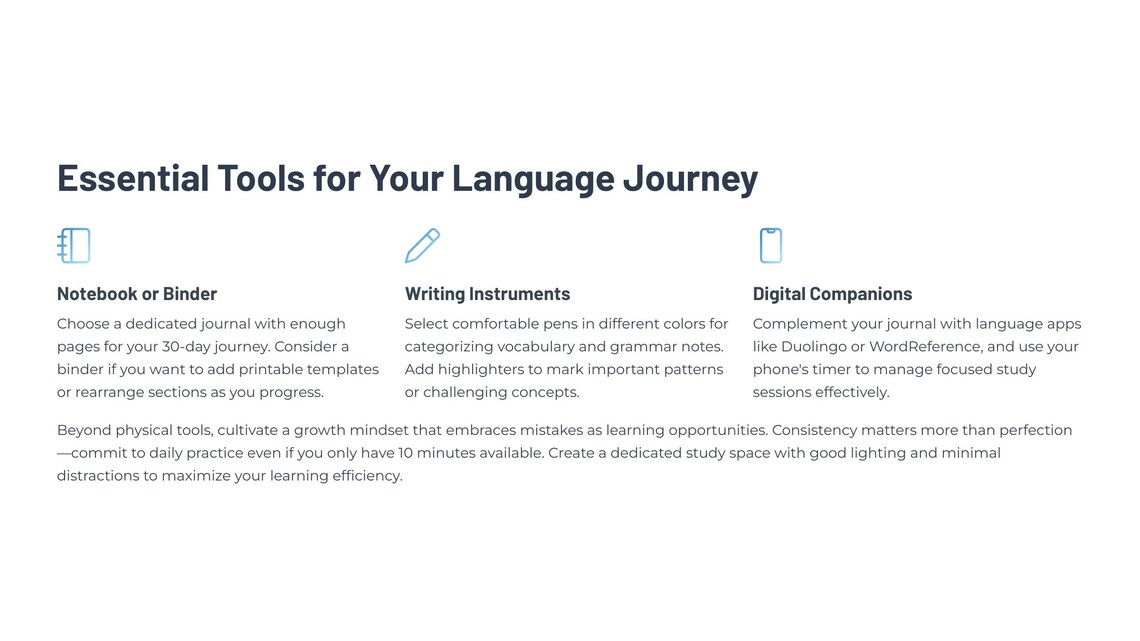 Language Learning Journal – Printable Study Planner With Vocabulary ...