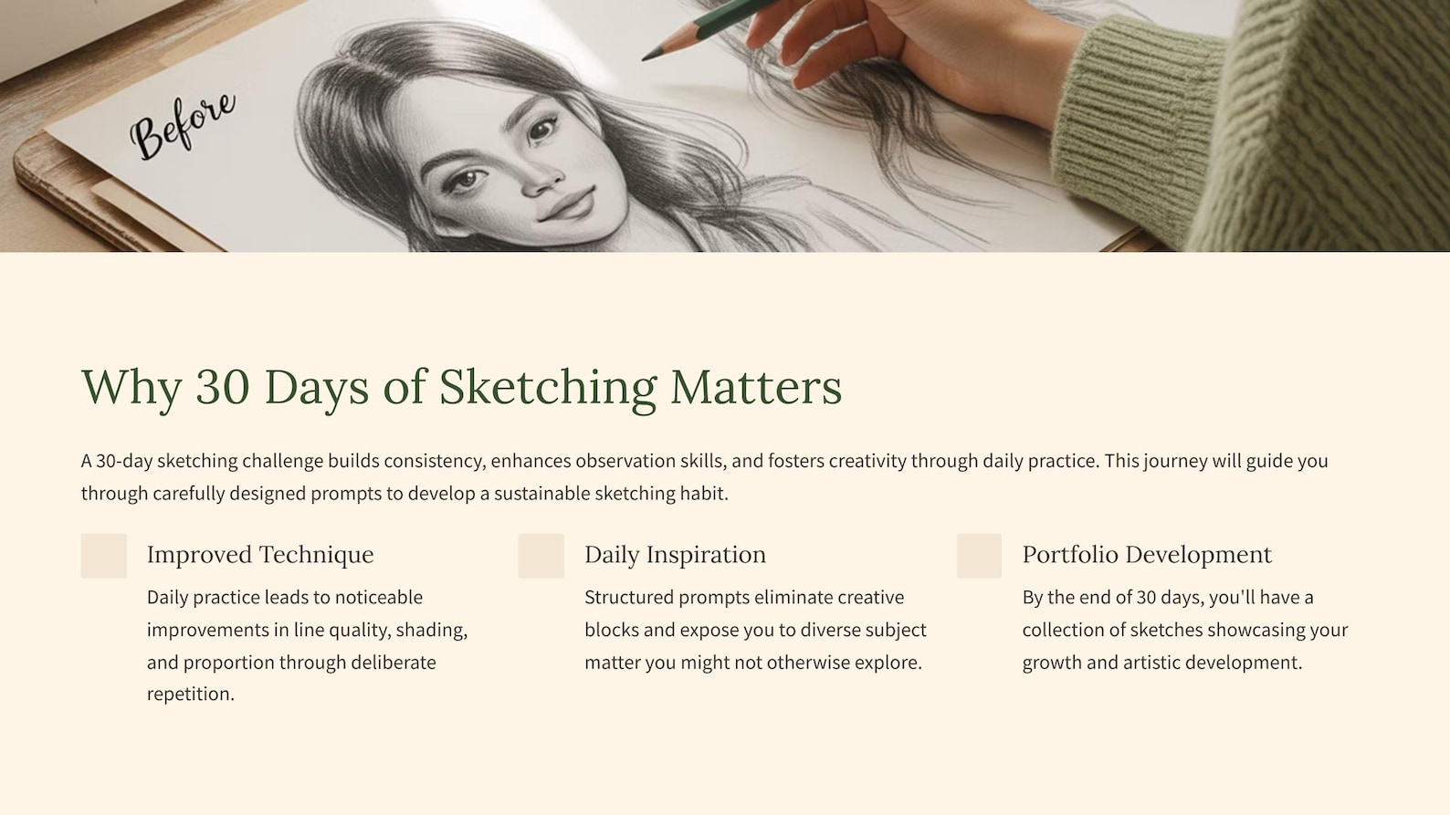 30-day Sketching Prompts – Daily Drawing Challenge (digital Download ...