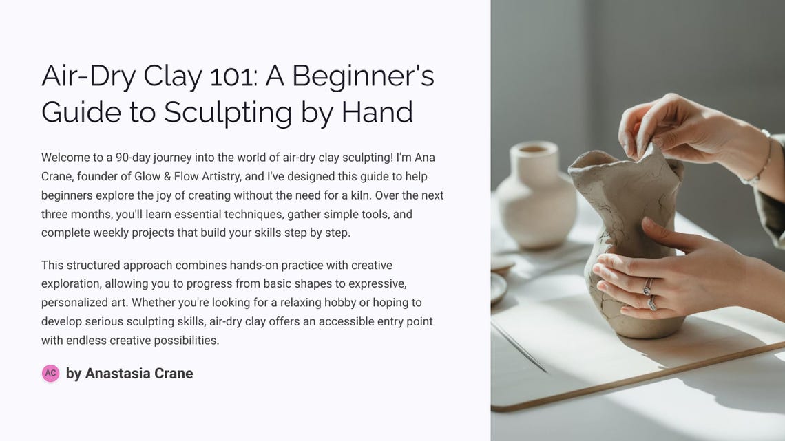 Air-dry Clay Sculpting Guide – Beginner DIY Projects (digital Download ...