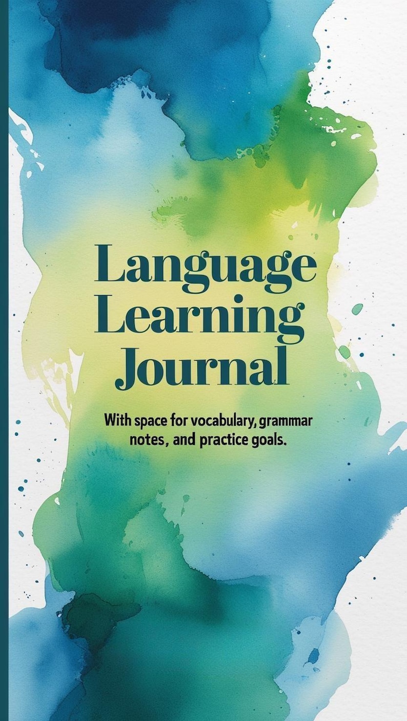 Language Learning Journal – Printable Study Planner With Vocabulary ...