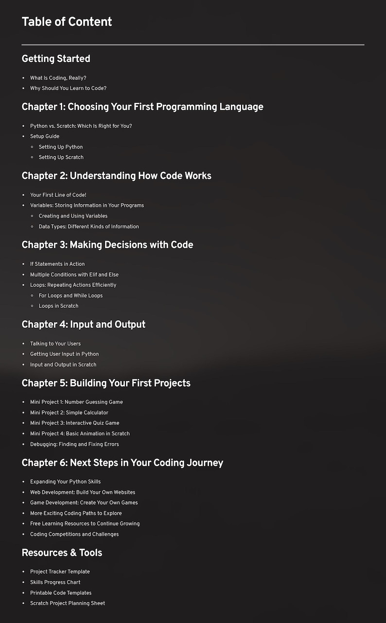 Coding for Beginners Guide – Fun Python & Scratch Projects (PDF Pattern) - Etsy