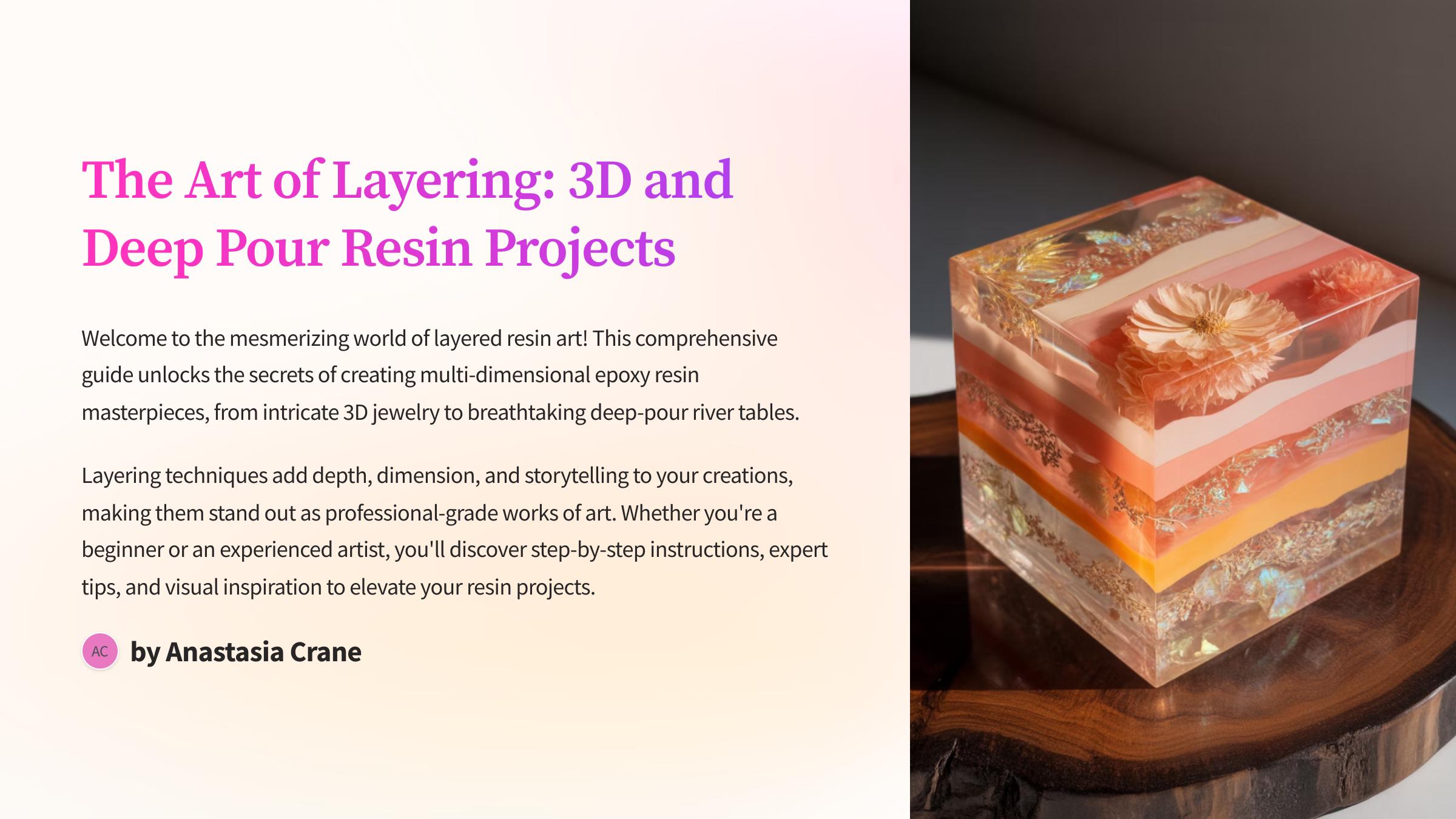 Epoxy Resin Art Book – 3D Layering & Deep Pour Guide (PDF Pattern) - Etsy