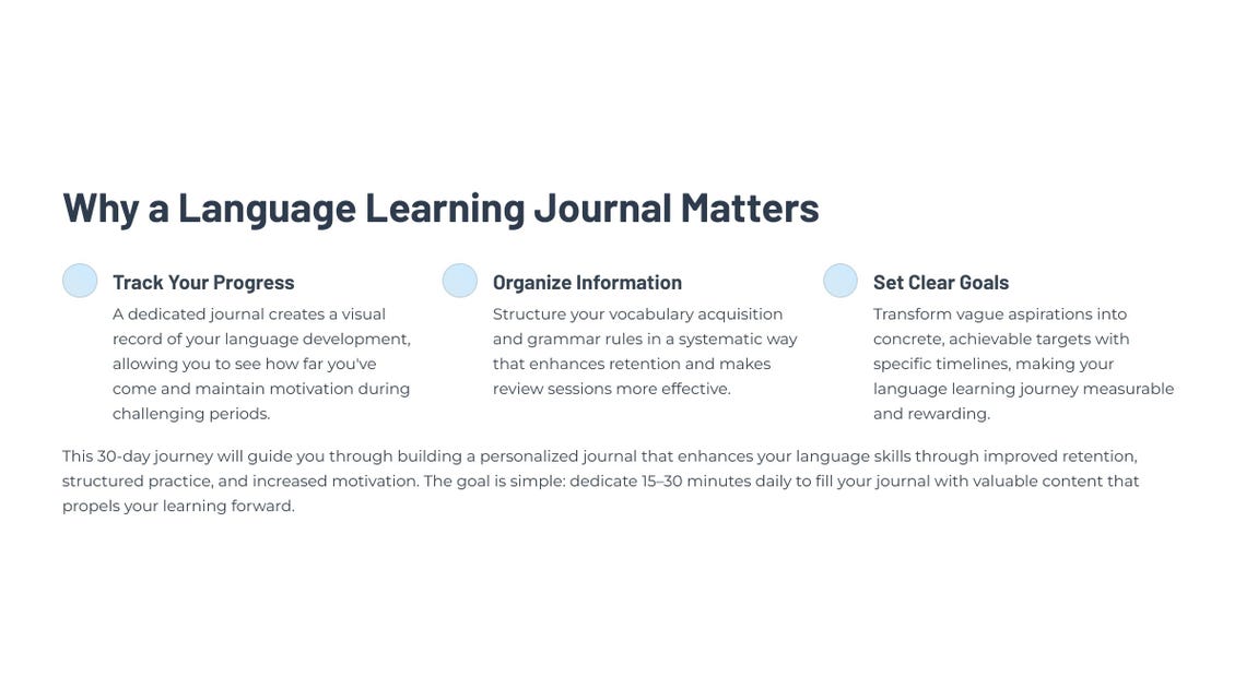 Language Learning Journal – Printable Study Planner With Vocabulary ...