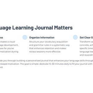 Language Learning Journal – Printable Study Planner With Vocabulary ...