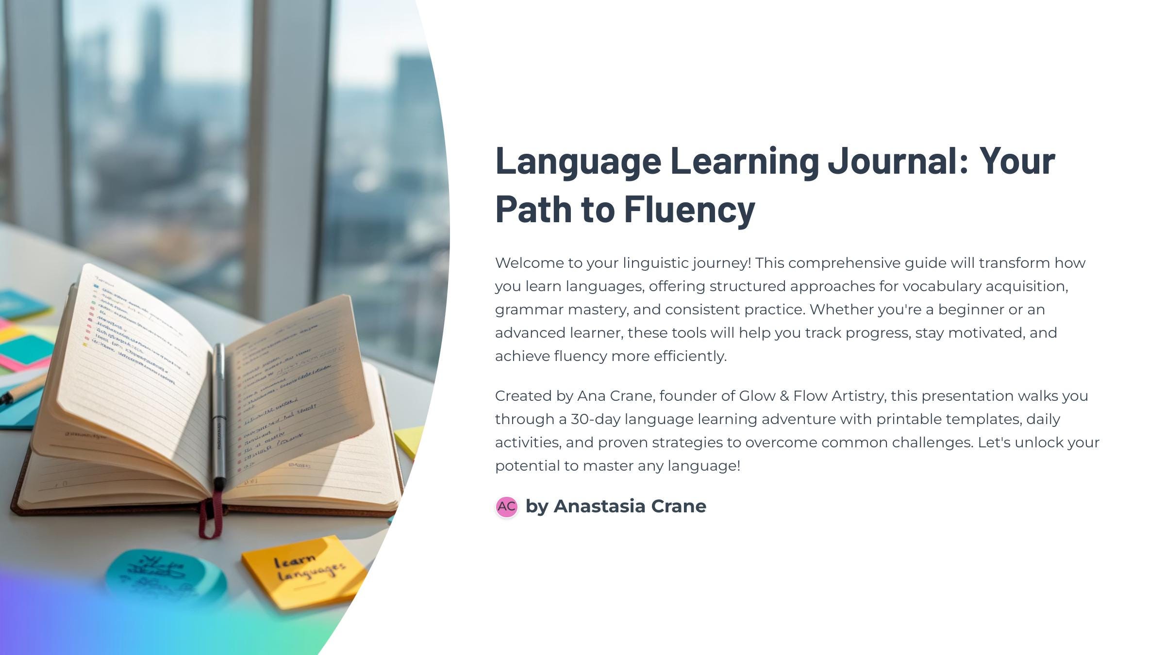 Language Learning Journal – Printable Study Planner With Vocabulary ...