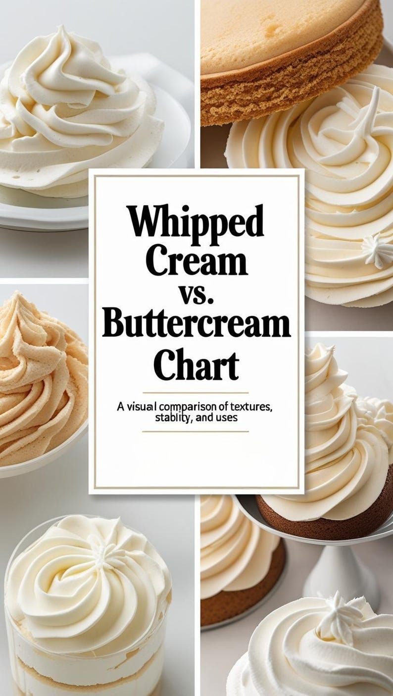 Frosting Comparison Chart – Whipped Cream Vs Buttercream (printable) - Etsy