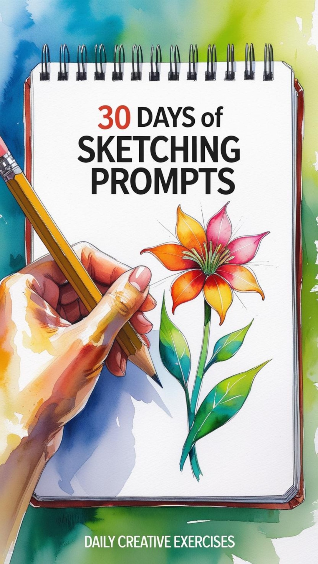 30 Day Sketching Prompts Daily Drawing Challenge Digital Download