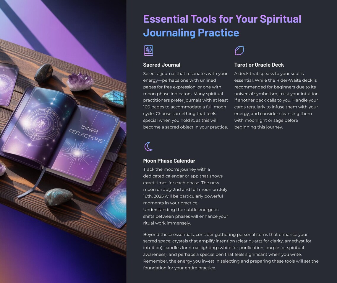 Spiritual Journal – Printable Tracker for Tarot Readings, Moon Rituals ...