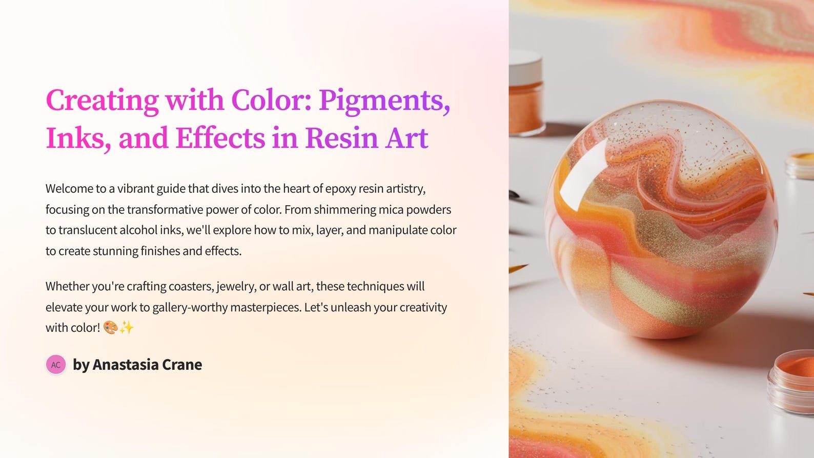 Resin Art Techniques Guide: Pigments, Inks & Effects (digital Download ...