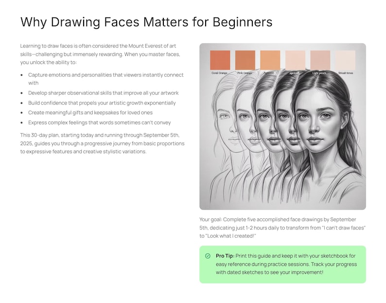 How to Draw Faces – Beginner's Sketching Workbook - Etsy
