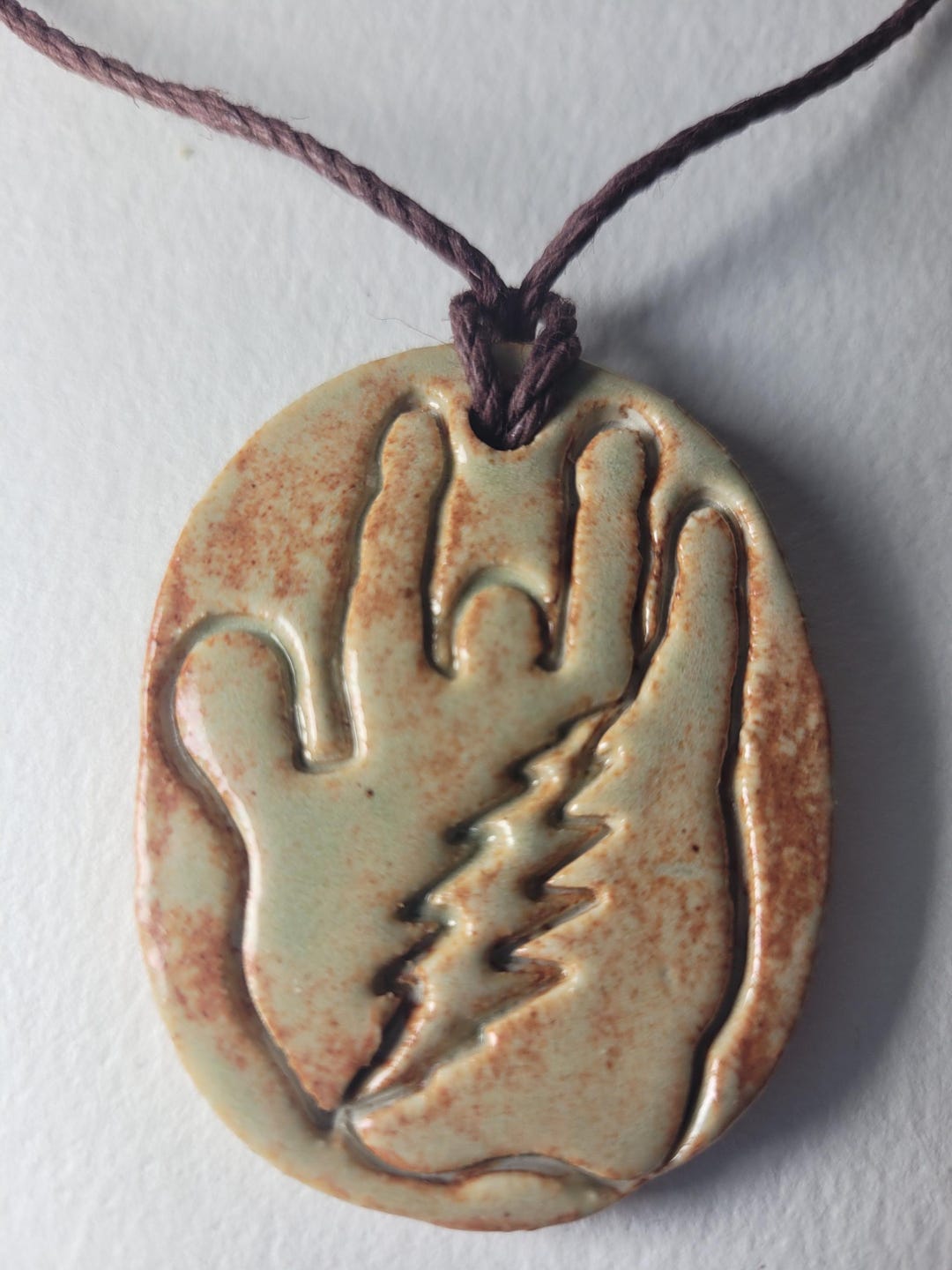 Grateful Dead Jerry Hand – Ceramic With Hemp Cord/vegan Leather - Etsy