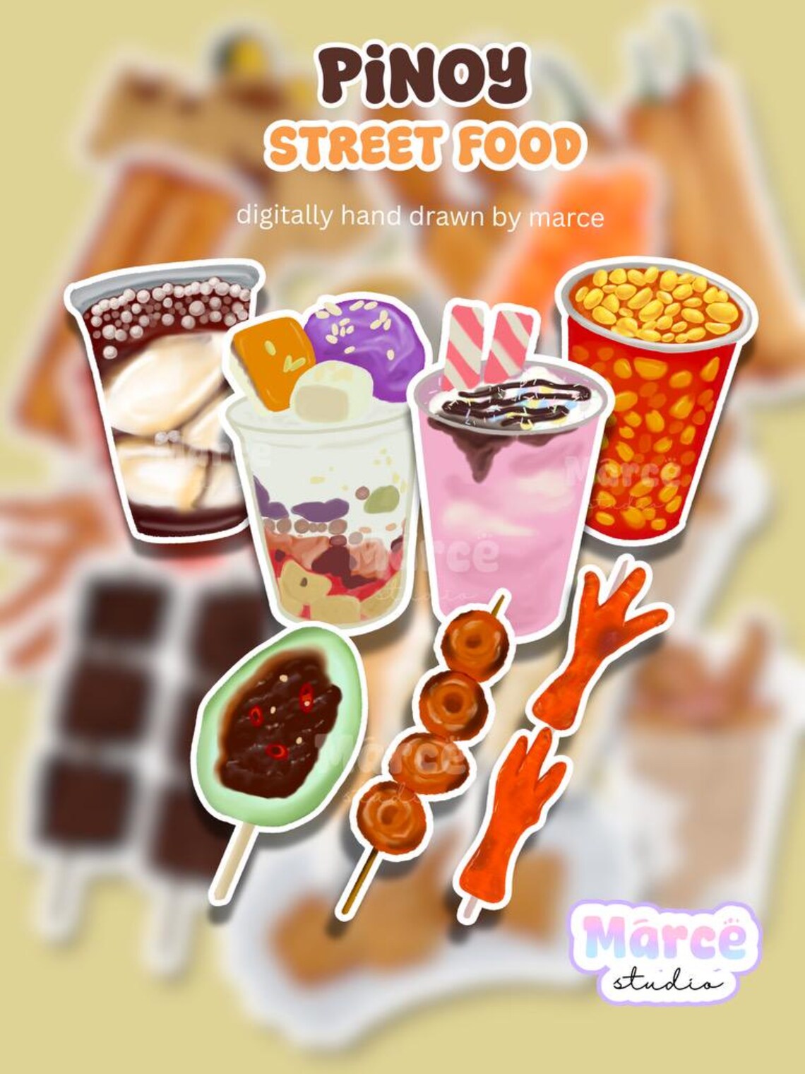 Pinoy Street Foods Digital Stickers Instant Download - Etsy