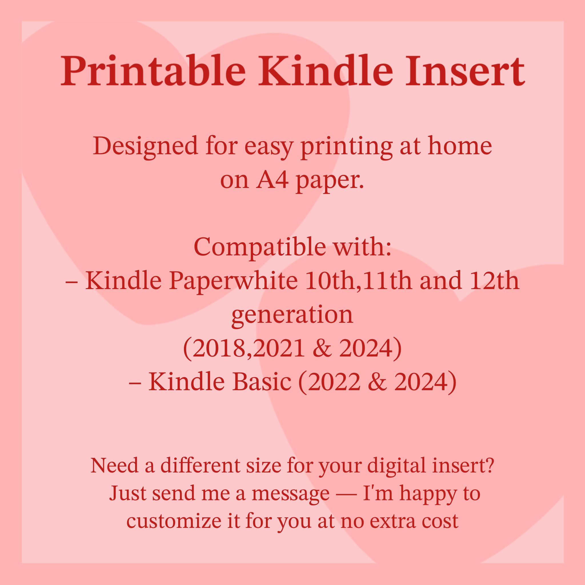Kindle Insert for Clear Case - Printable Bookish Design for Kindle ...