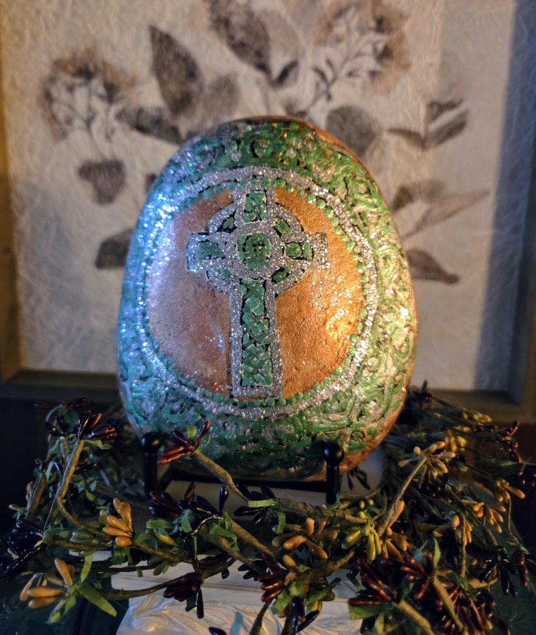 Irish Cross With Stand, Painted Rock Cross,celtic Cross - Etsy