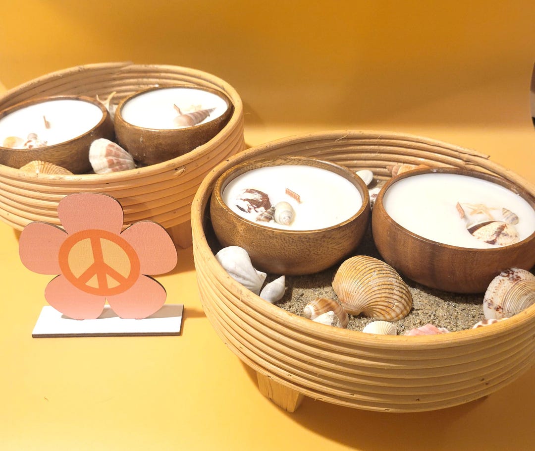 Sand and Shells Centerpiece Candles - Etsy