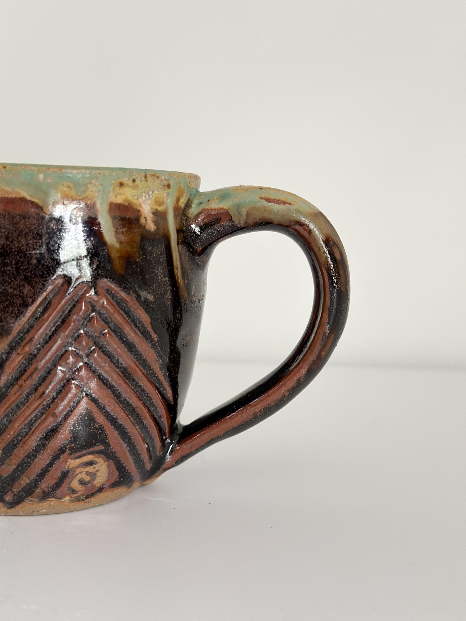 Handmade Stoneware Coffee Mug: Rustic Brown Glaze, Artist Signed - Etsy