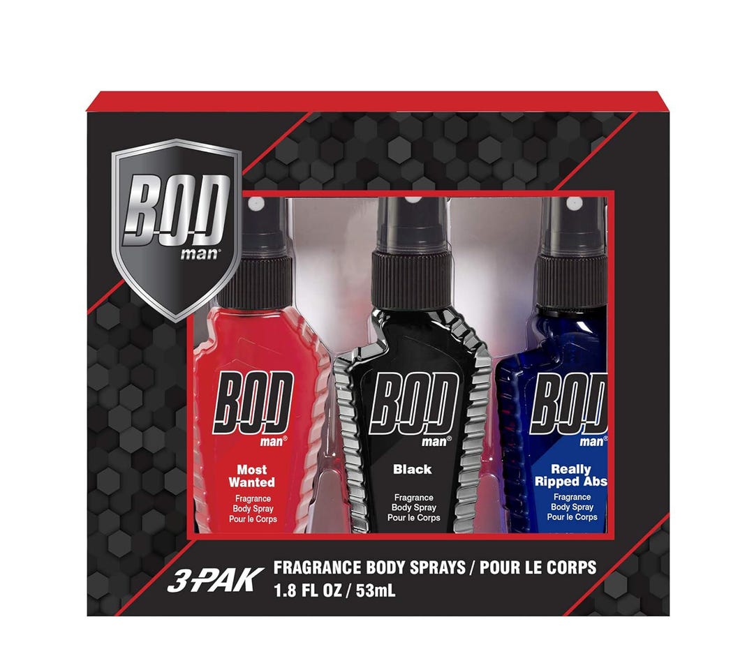 BOD Men Fragrance Body Spray 3 Pack Gift Set Most Wanted Black Really ...