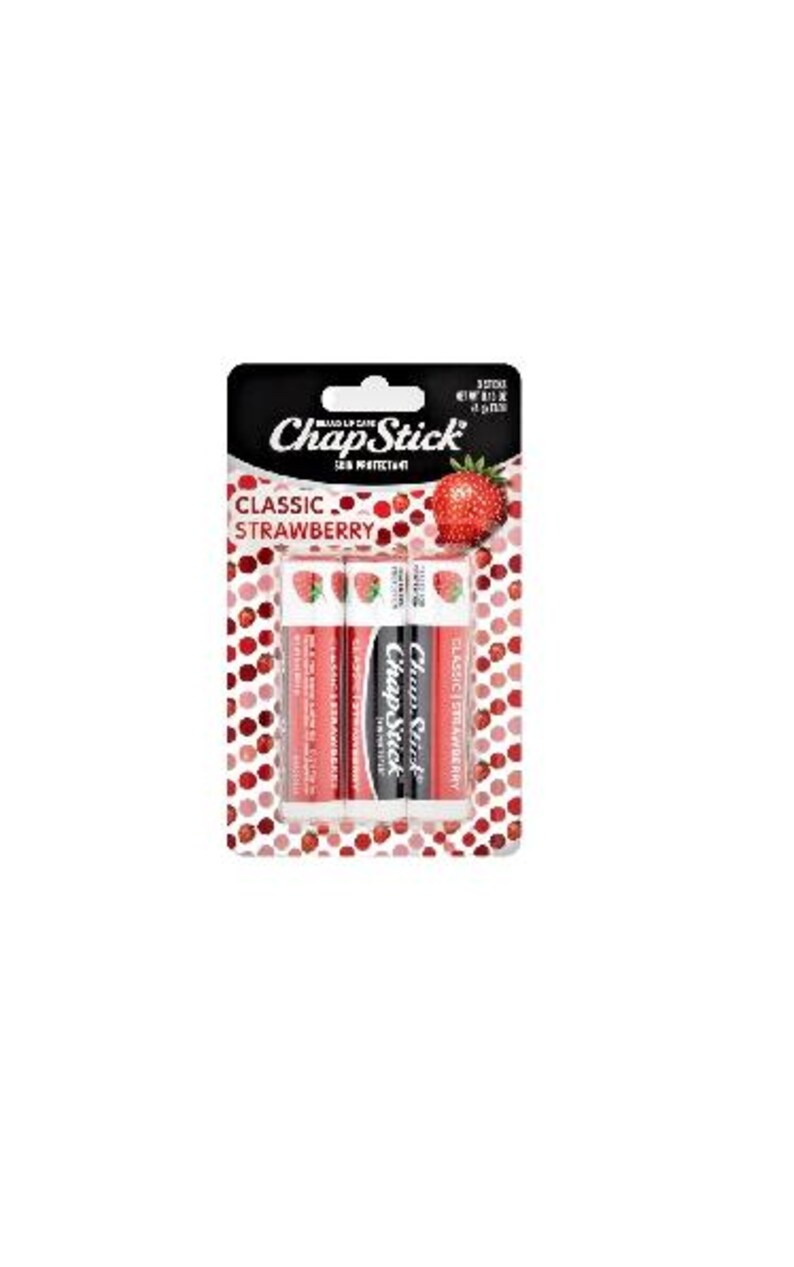 Chapstick Classic Strawberry Lip Balm 3 Pack - Etsy