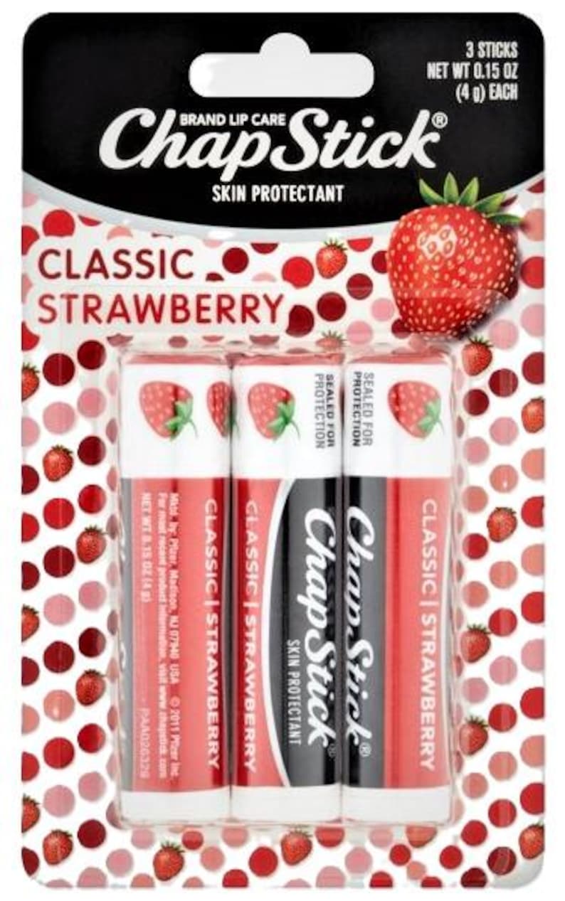 Chapstick Classic Strawberry Lip Balm 3 Pack - Etsy