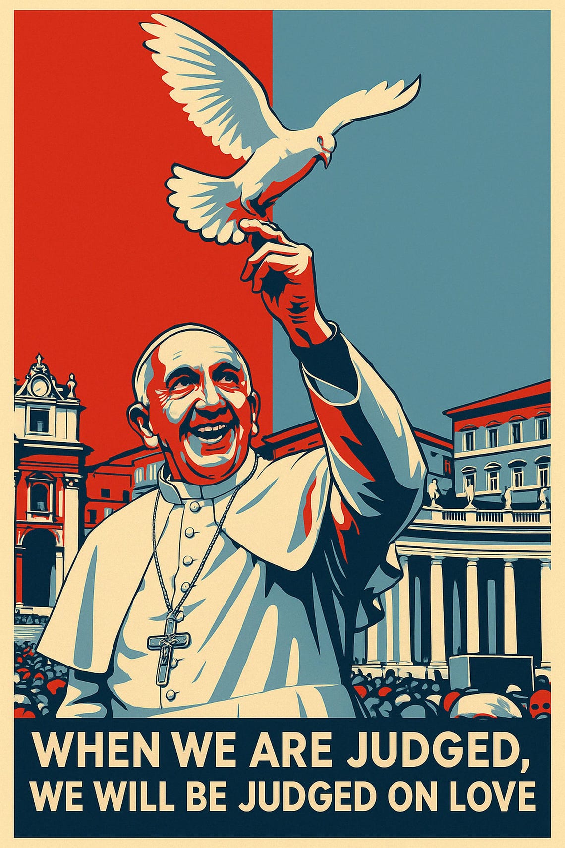 Aesthetic Pope Francis in the Iconic Campaign Art Style in a ...