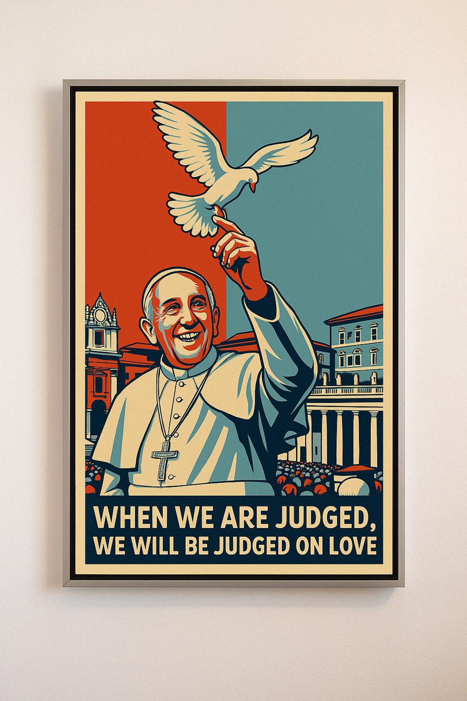 Aesthetic Pope Francis in the Iconic Campaign Art Style in a ...