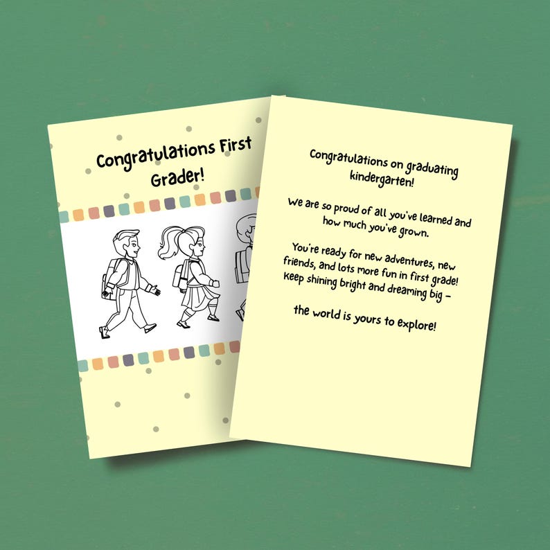 Kindergarten Graduation Card | Printable or Printed | Cute Preschool ...