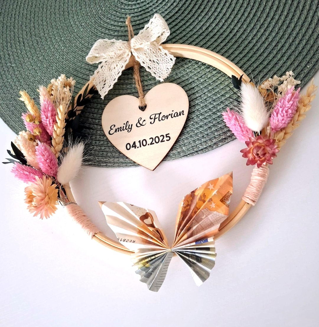 Geldgeschenk Hochzeit Trockenblumen