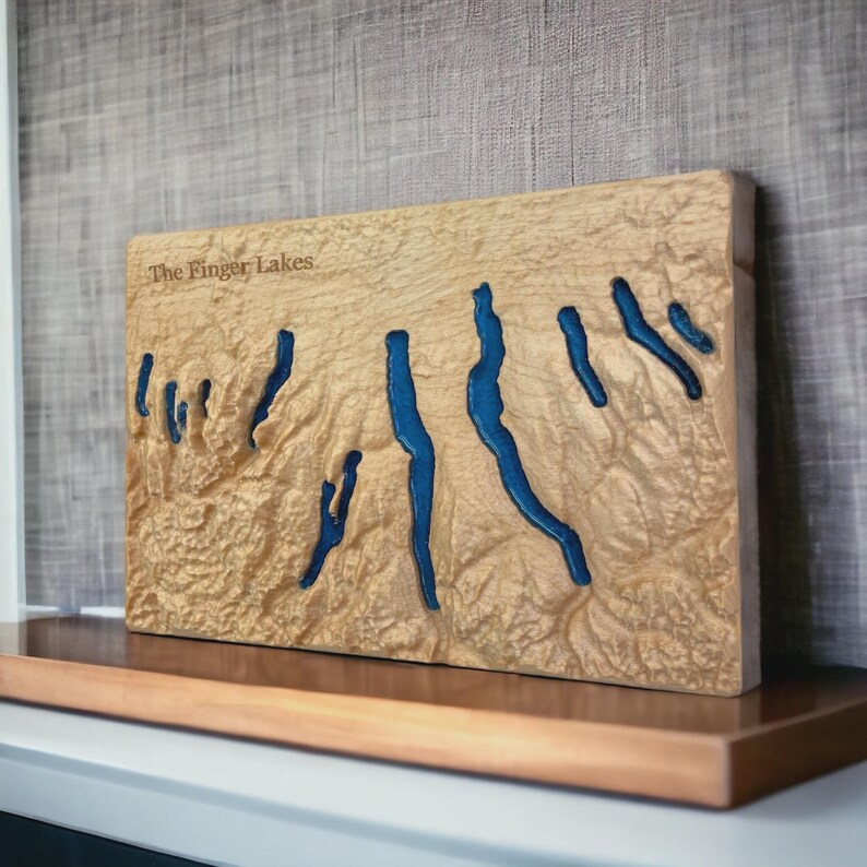 Finger Lakes New York Wooden Topographic 3D Relief Map | Finger Lakes ...