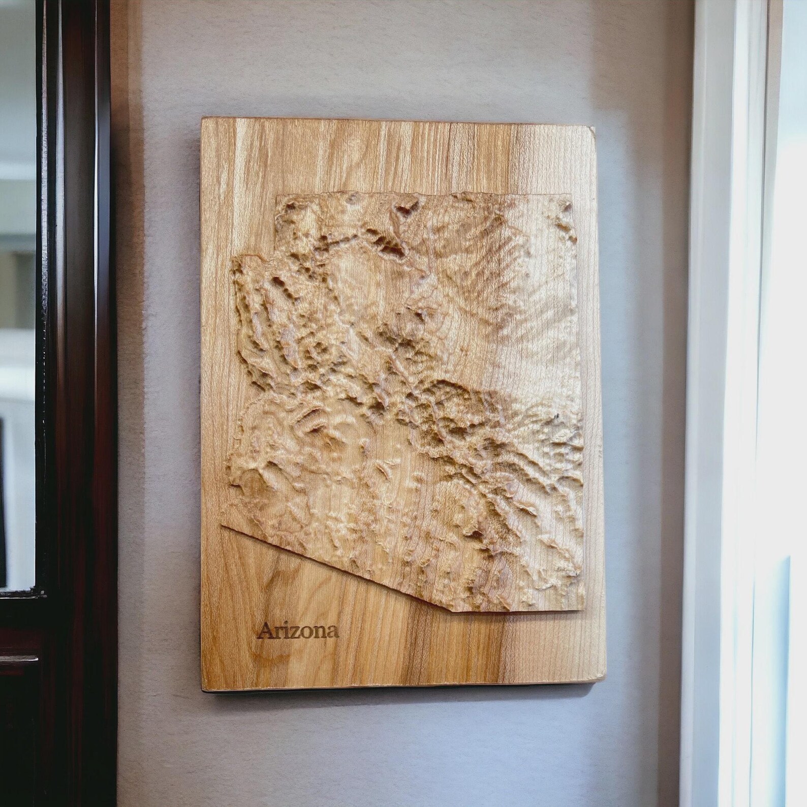 Arizona 3D Topographic Wooden Map | Wood Carved Relief Map | Unique ...