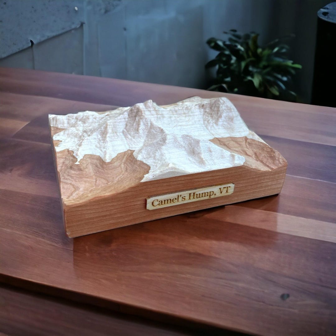 Camels Hump Mountain Wooden 3D Relief Map | Green Mountains Vermont ...
