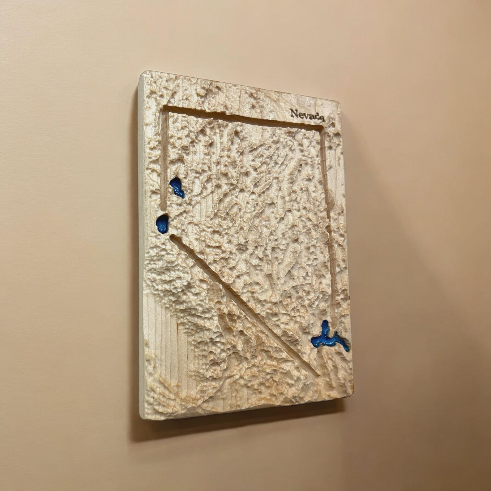 Nevada State 3D Topographic Wooden Map | Wood Carved Relief Map ...