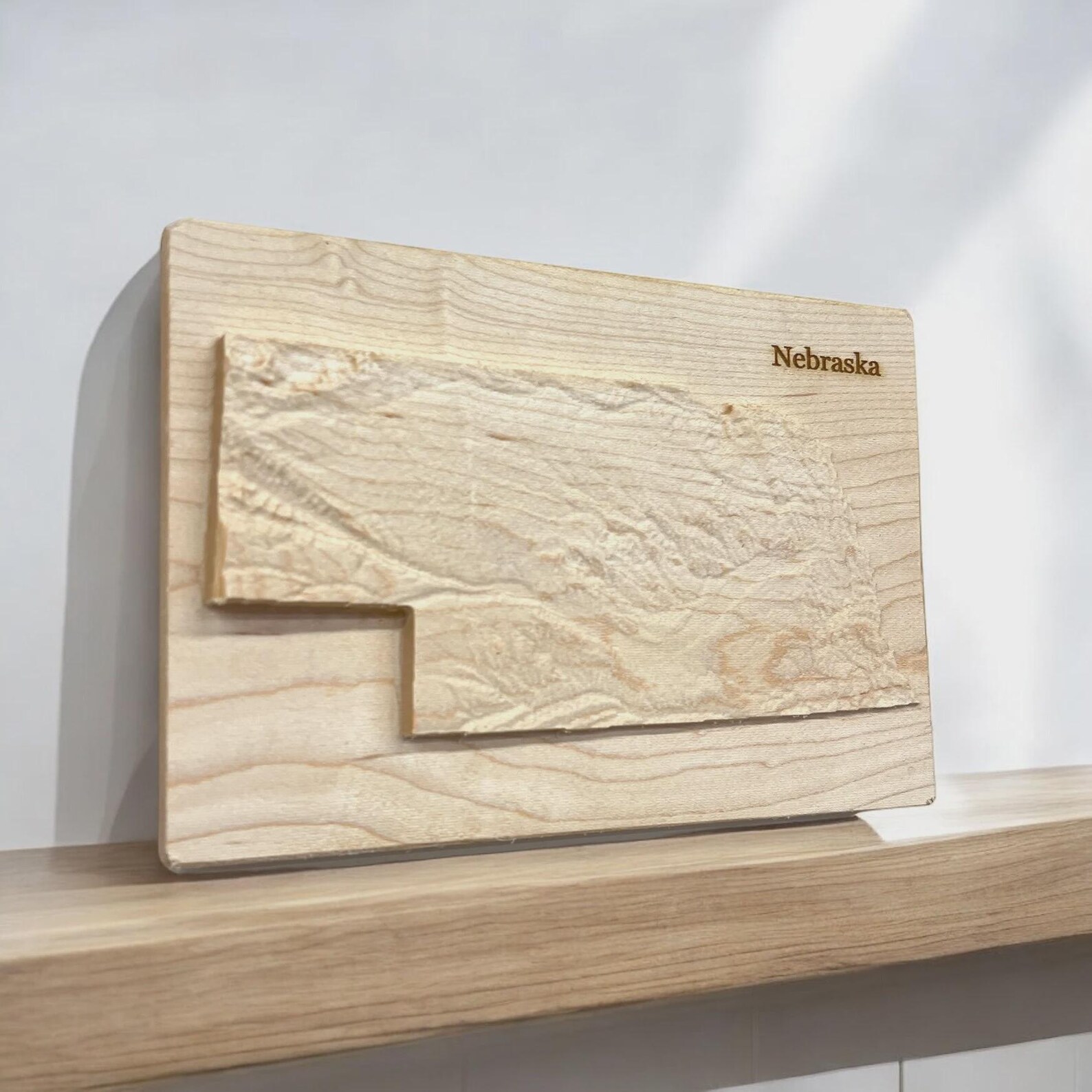 Nebraska Wooden Topographic Map | 3D Relief State Map | NE Map Gift - Etsy