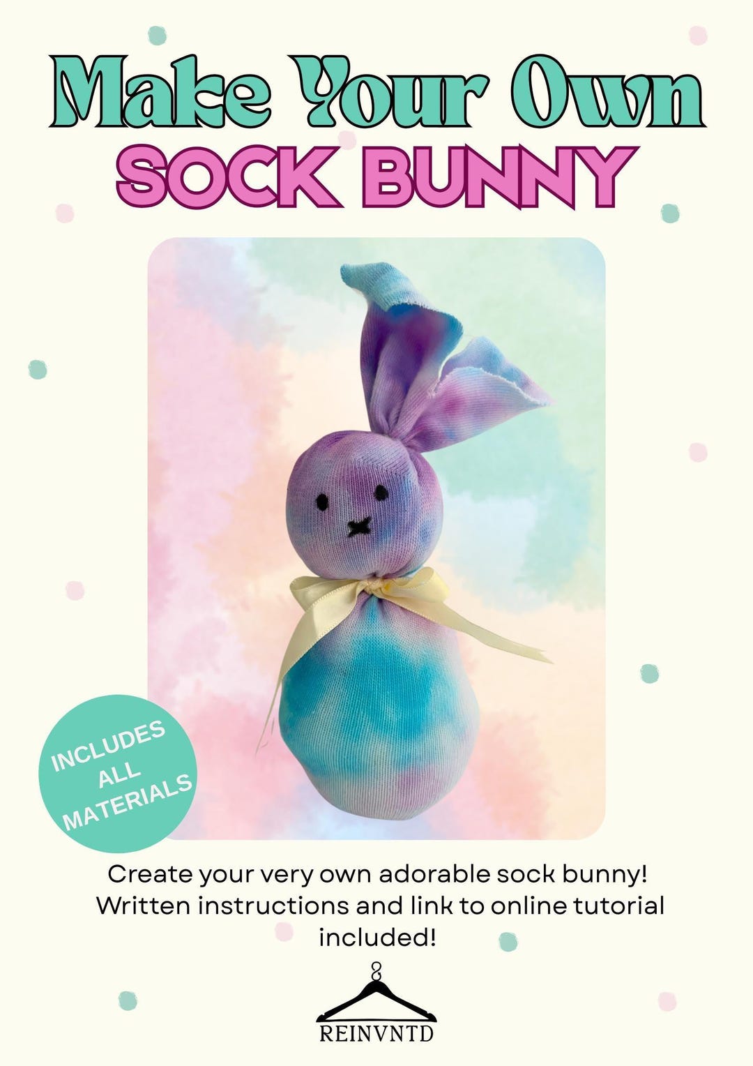 DIY Sock Bunny Kit – Easy Craft Kit for Kids & Adults | Handmade Soft ...