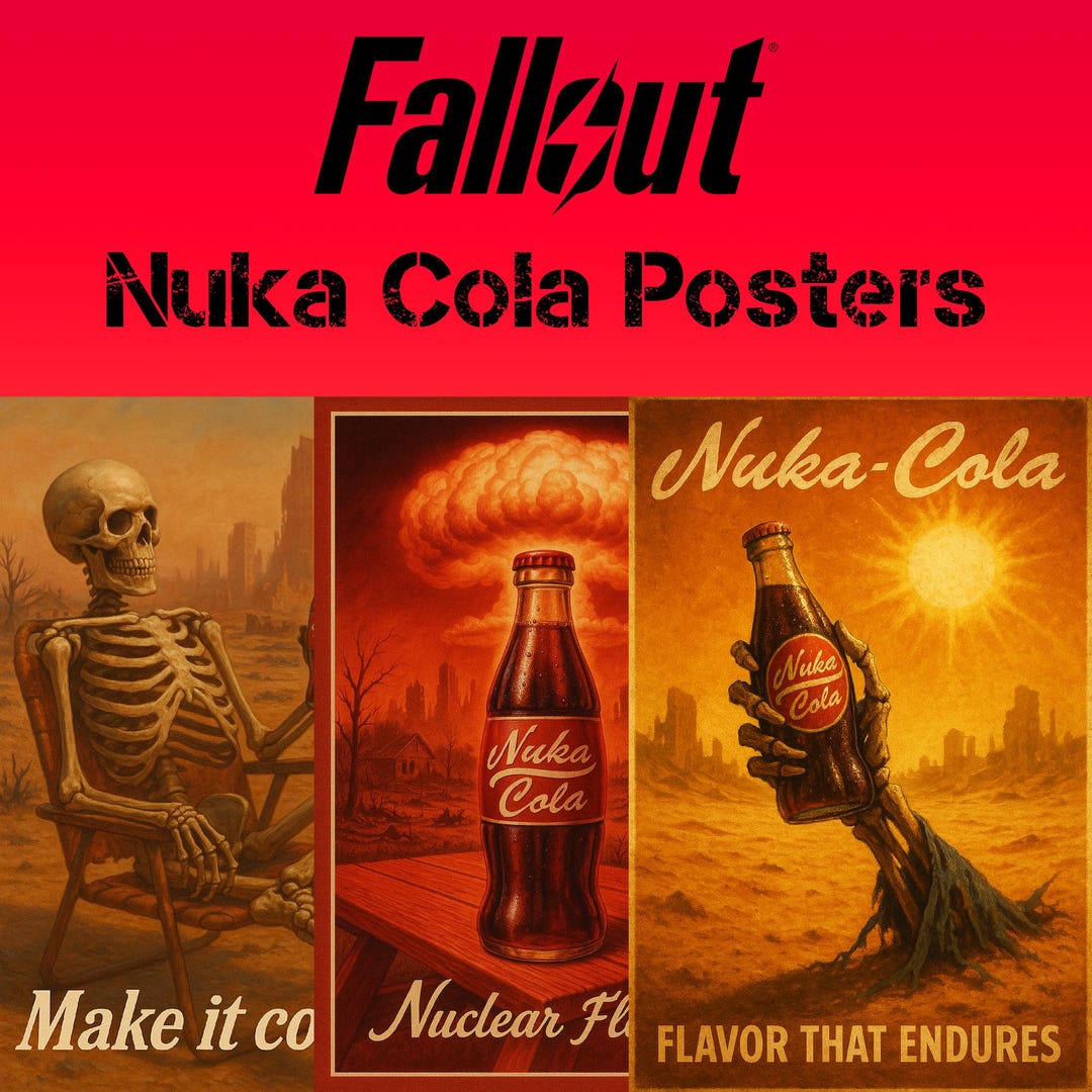 3 Fallout Nuka Cola Fan-art Posters - 2x3 Aspect Ratio, Instant Digital ...