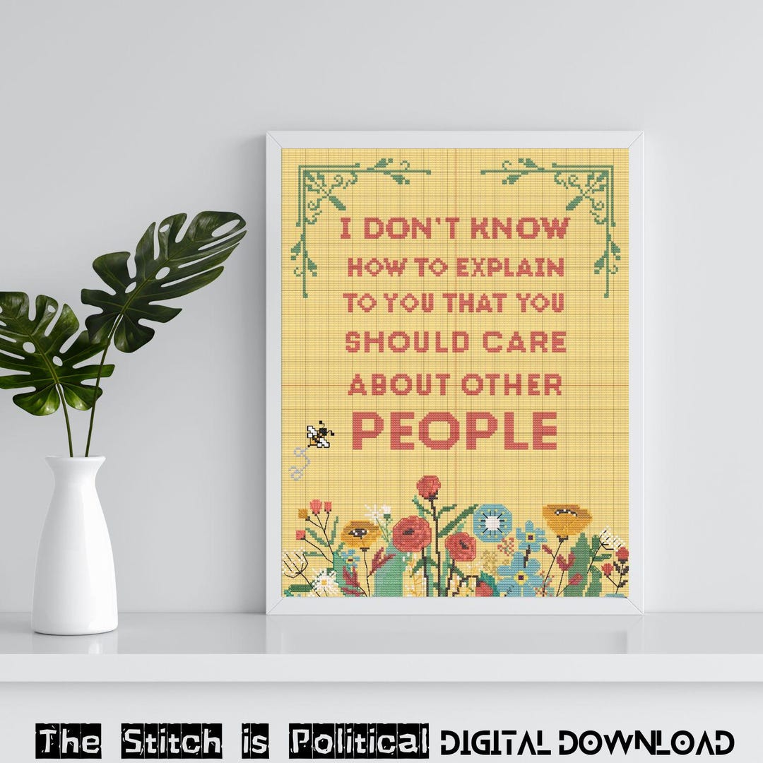 Political Sassy Cross Stitch Pattern: Care About People (PDF Download ...