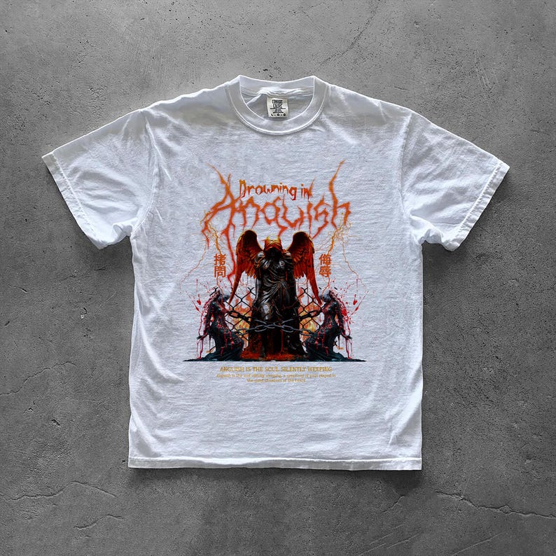 Drowning in Anguish Fallen Angel Graphic Tee - Etsy