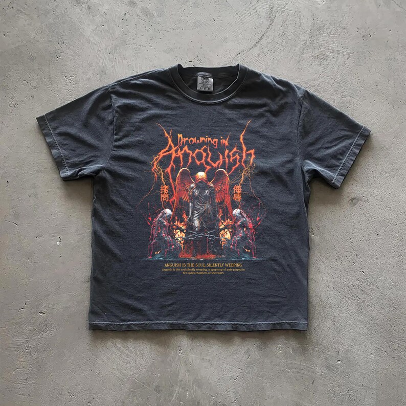 Drowning in Anguish Fallen Angel Graphic Tee - Etsy