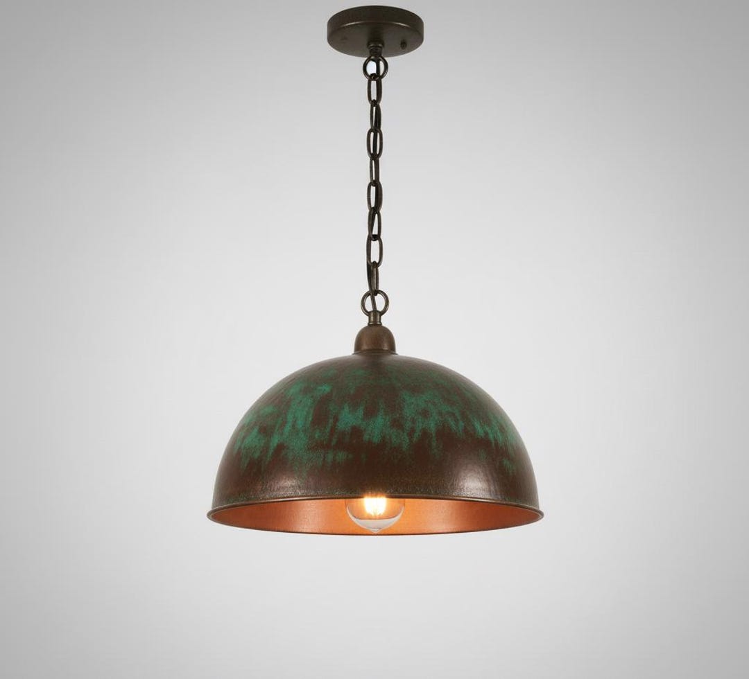 Handmade Verdigris Copper Pendant Light: Hammered Moroccan Ceiling ...