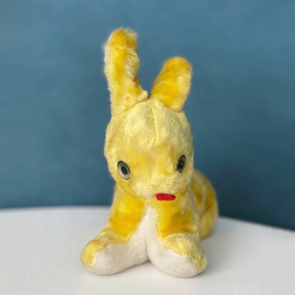 Vintage Yellow Plush Bunny - Etsy Canada