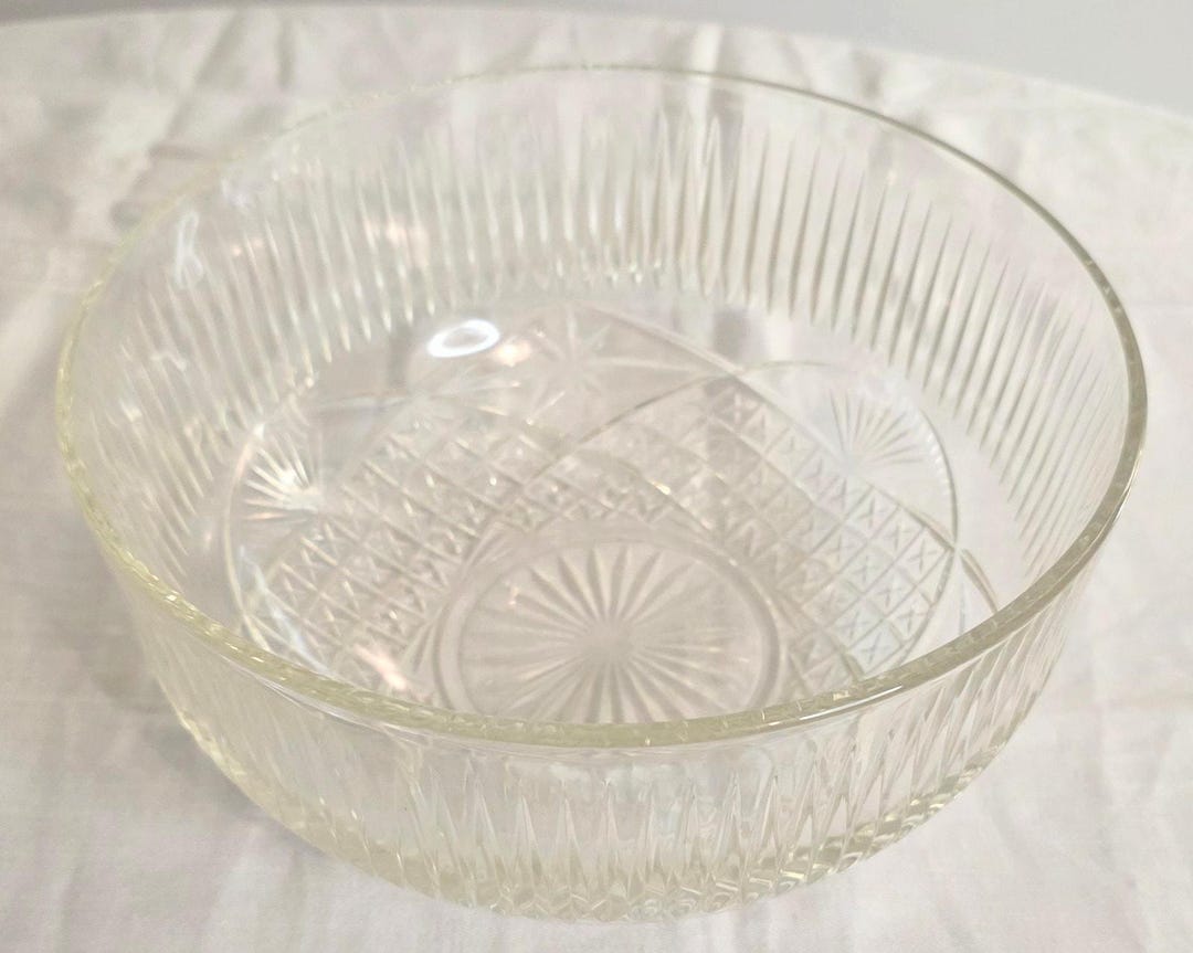 Vintage Crisal 8" Laura Glass Portugal Serving Bowl Victorian Art Deco ...