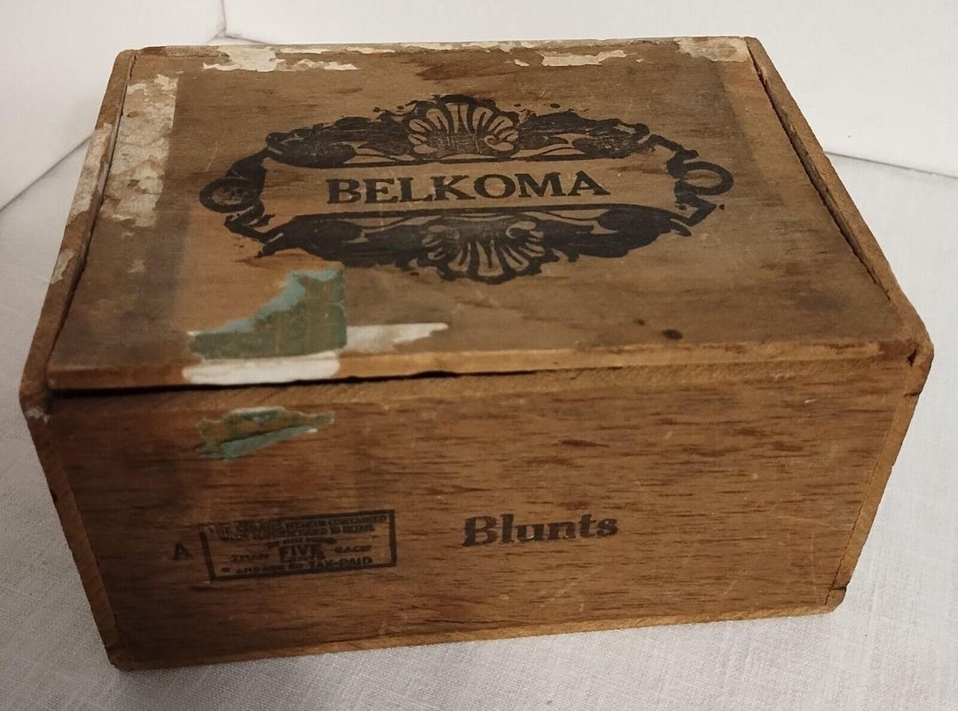 Vintage Wooden Belkoma Blunts Cigar Box - Etsy